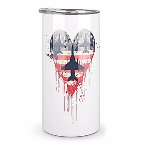 Airplanes U.S. Flag Funny Coffee Mug Stainless Steel Travel Insulated Tumbler Double Wall Water Cup 10 Oz