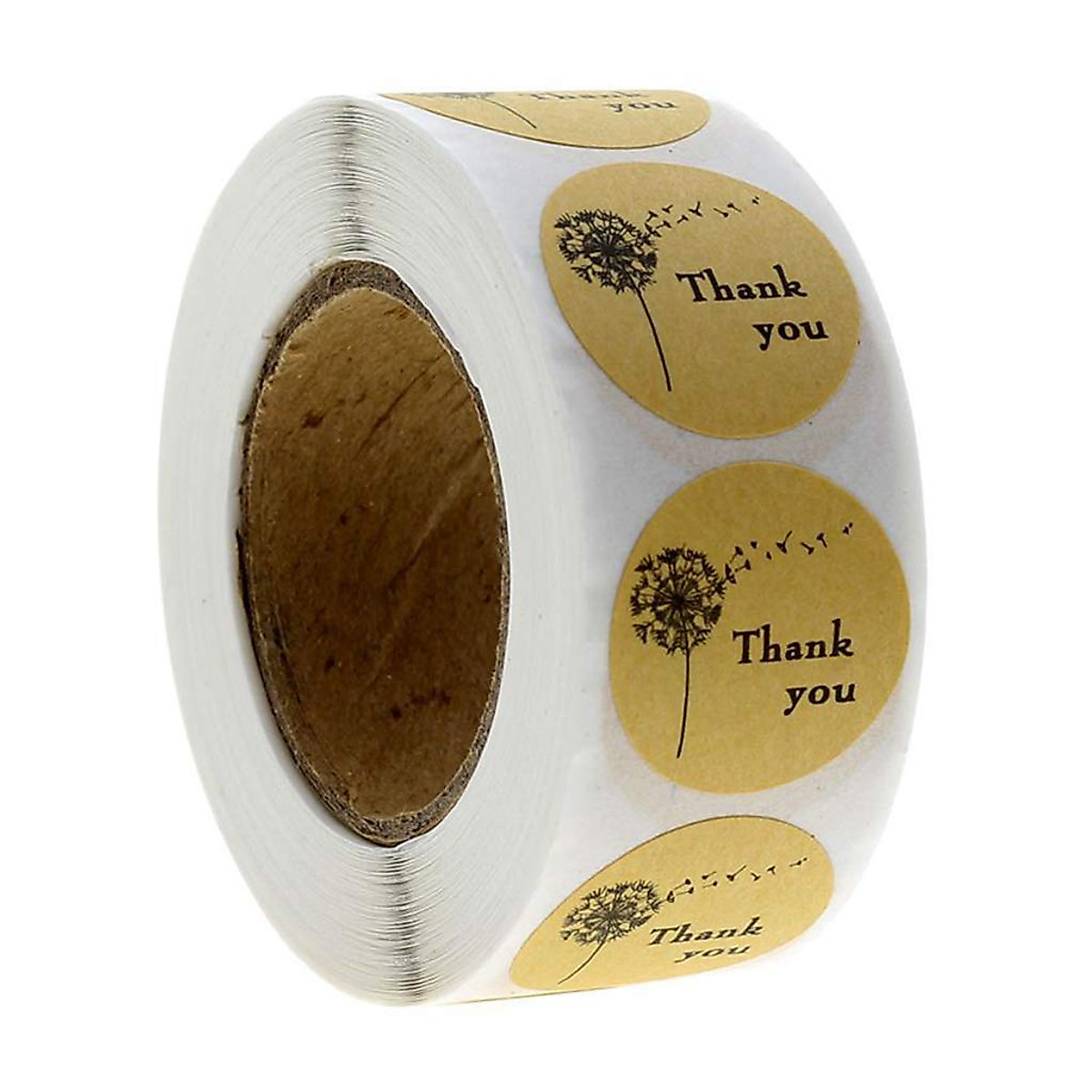YU-NIYUT 1 Roll Simple Design Thank You Letters Dandelion Print Label Stickers Craft Per Roll Stationery Adhesive Sealing Decor, Exquisite and Easy to Use