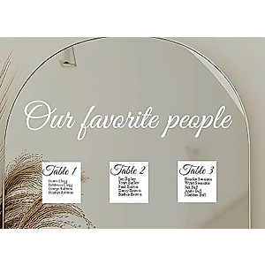 Wedding Seating Chart Decal Wedding Sign Decor DIY Wedding Decals Seating Chart Mirror Decal Wedding Vinyl Our Favorite People Sticker Vinyl Decal