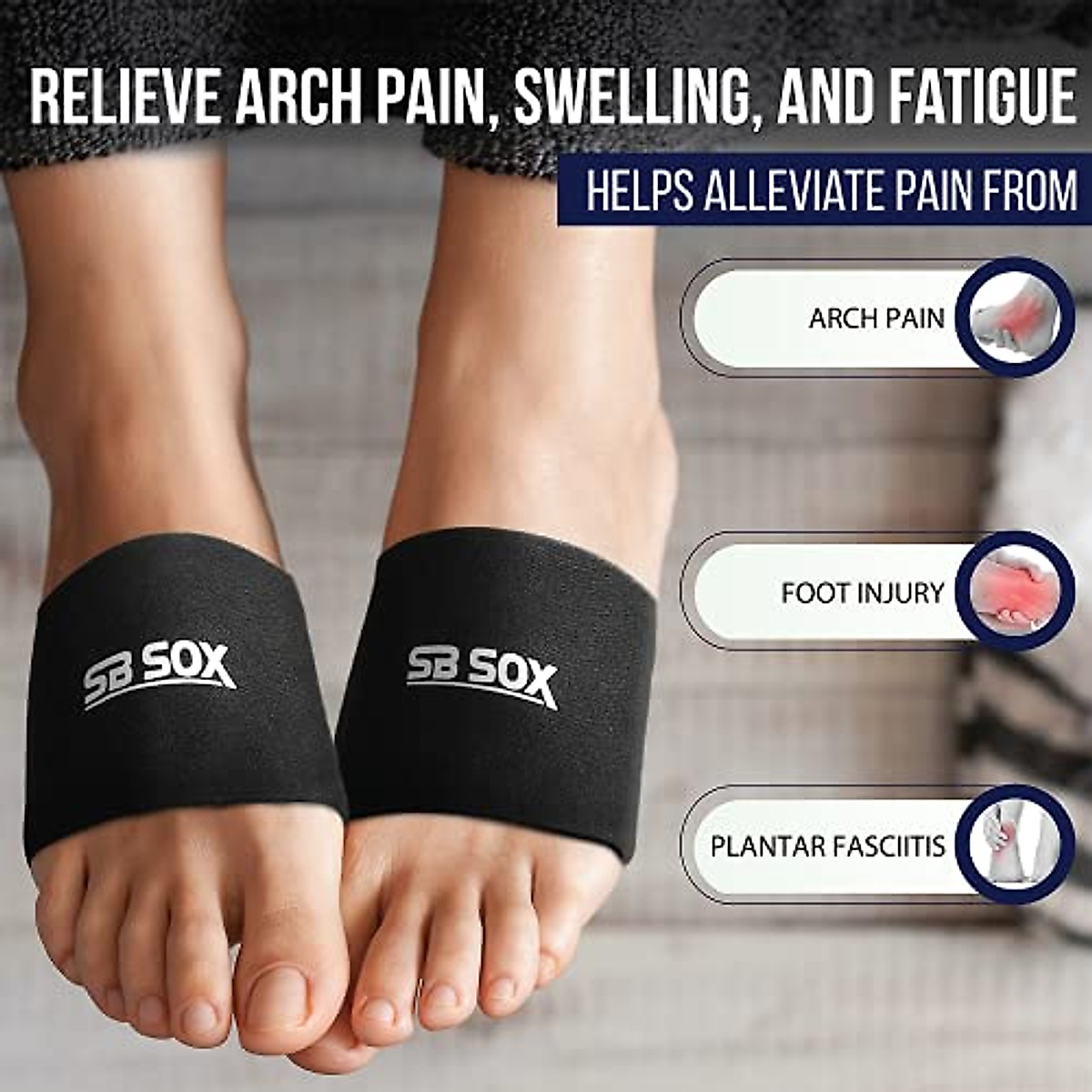 SB SOX Arch Support Sleeves for Plantar Fasciitis Relief (1 Pair) – Foot Compression Sleeves for Plantar Fasciitis and Arch Support for Everyday Use (Nude, Small)