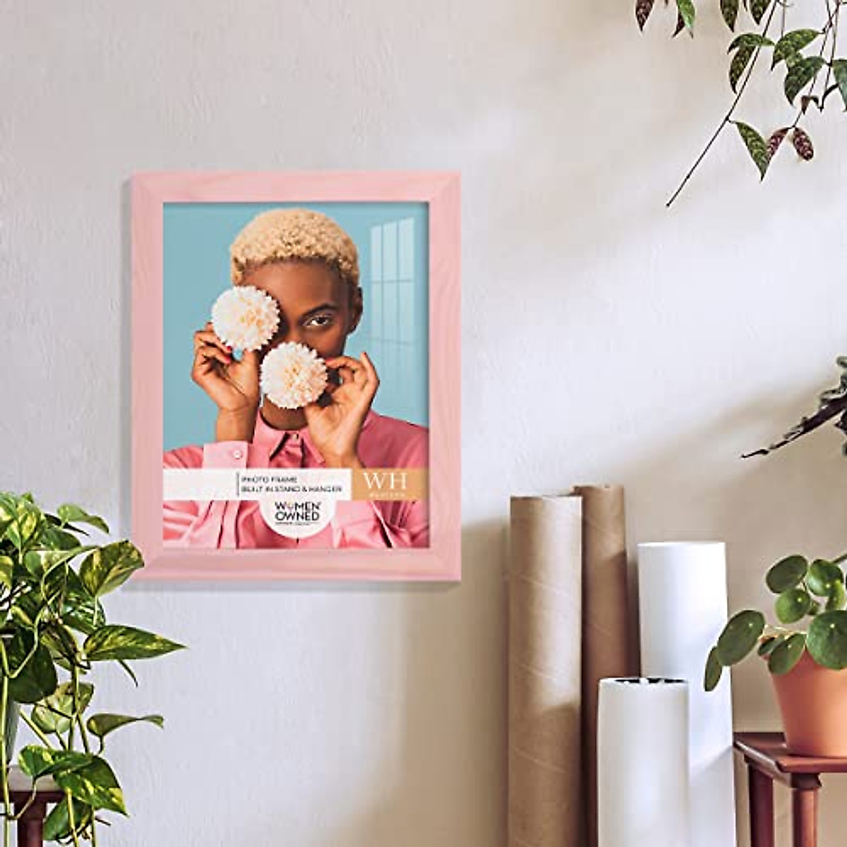 Renditions Gallery 8x10 inch Picture Frame Sunset Pink Wood Grain Frame, High-end Modern Style, Made of Solid Wood and High Definition Glass for Wall and Tabletop Photo Display