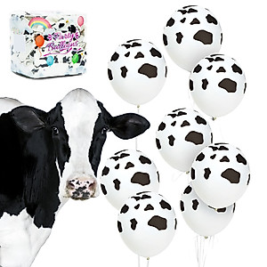 LovesTown 100 PCS Cow Print Balloons, 12 Inch Cow Balloons Latex Balloons for Children Party Cowboy Theme Birthday Party Favor