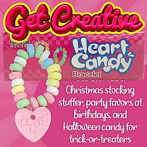 Fusion Select Color Candy Bracelet - Edible Candy Jewelry with Love Heart Charm - Sweet Treats for Kids Birthday, Party Favors, Pinata Filling - Individually Wrapped Fruit Flavor Snacks (1Box)