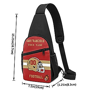 VANCIPO San Francisco Sling Bag for Men Women Custom Name and Number Crossbody Bag Crossbody Sling Backpack Shoulder Chest Bag Travel Hiking Daypack for Outdoor Travel Sports