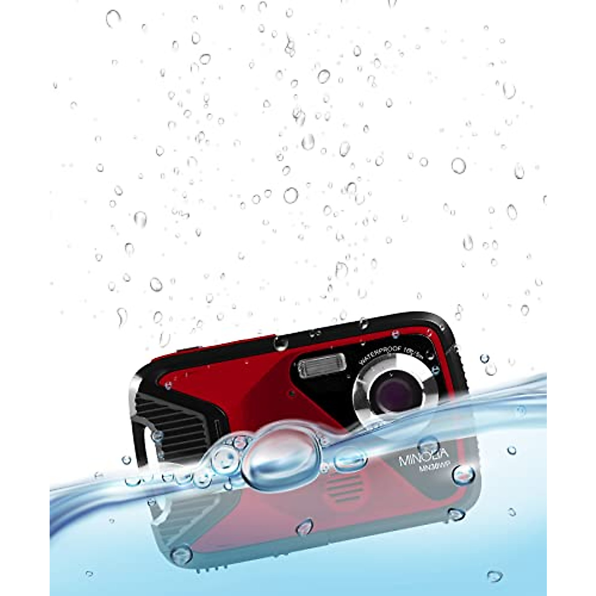 Minolta MN30WP 21 MP / 1080P HD Waterproof Digital Camera (Red)