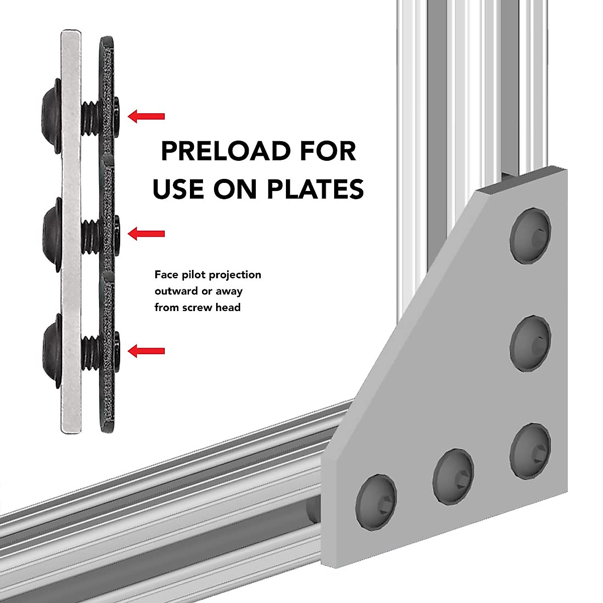 8020, 3342, 10 Series, 1/4-20 x 0.5 Inch 1/2 Inch Flanged Button Head Socket Cap Screw (FBHSCS) (25 Pack) Bolt Hardware Pack for 8020 Aluminum Extrusions