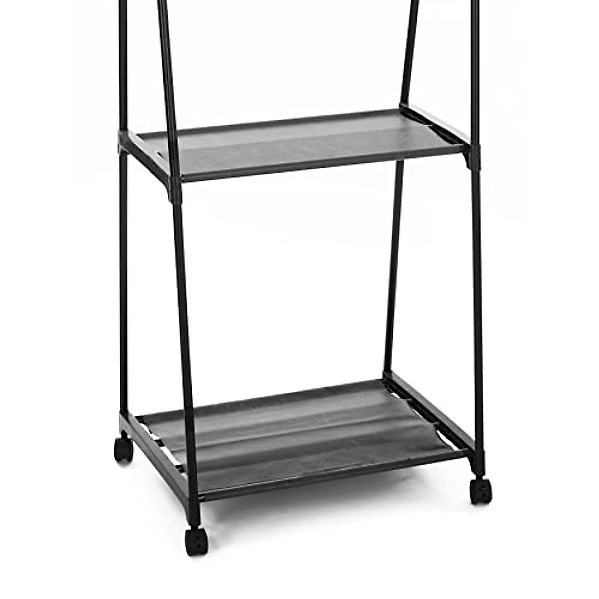 The Lakeside Collection Rolling Garment Rack with Shelving - Portable Storage Rack