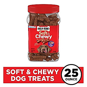 Milk-Bone Soft & Chewy Dog Treats, Beef & Filet Mignon Recipe, 25 Ounce