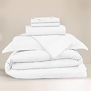 Nestl 1000TC Cotton Blend 6-Piece Duvet Cover and Sheet Set Burgundy Red - Queen