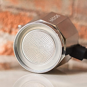 GROSCHE Milano Stovetop Espresso Maker Moka pot 3 espresso Cup - 5 oz, Silver and 3 Replacement Seals Gaskets Bundle Stove top coffee maker Moka Italian espresso coffee maker and replacement gaskets