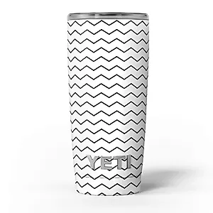 Design Skinz Slate Black Horizontal Chevron Pattern - Skin Decal Vinyl Wrap Kit Compatible with The Yeti Rambler Cooler Tumbler Cups