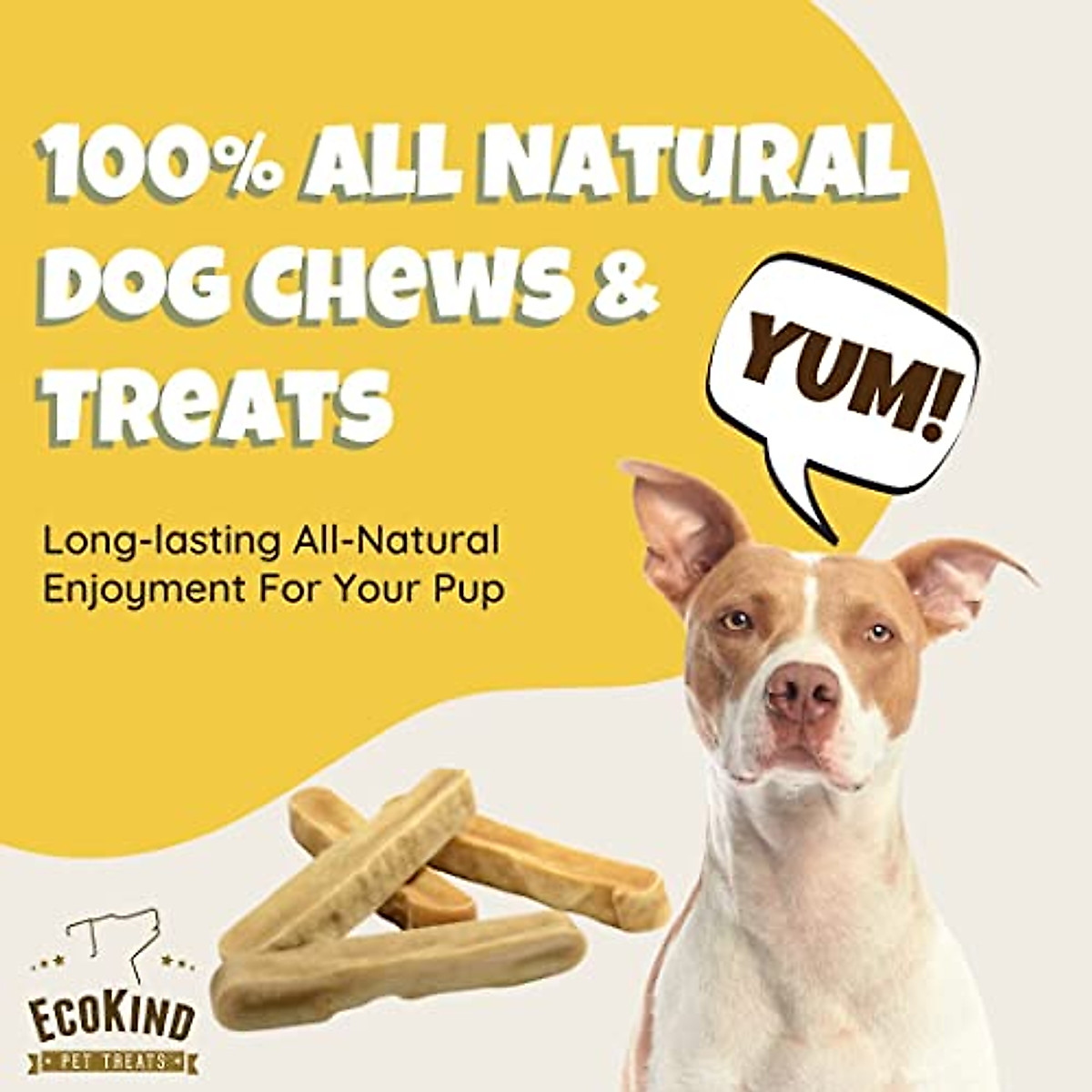 Ecokind Himalayan Dog Chews | 1 lb. Bag | Healthy Dog Treats, Odorless Dog Chews, Rawhide Free, Long Lasting Dog Bones for Aggressive Chewers, Indoors & Outdoor Use, Made in The Himalayans