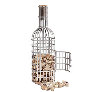 Oenophilia Metal Extra Large Cork Holder Collector with Cork Stopper, Giant Wine Bottle Design, Holds 300 Corks