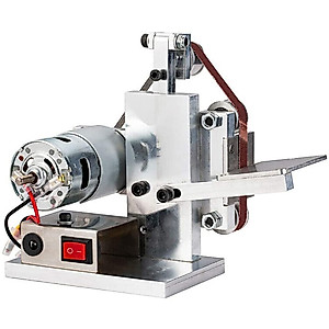 DOMINTY 110V Belt Sander Polishing Grinding Machine DIY Mini Belt Sander Knife Apex Edge Sharpener with 10PCS Abrasive Belts