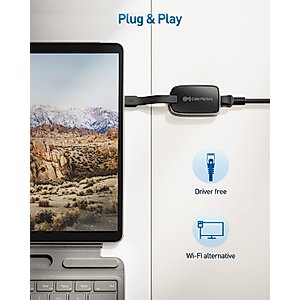 Cable Matters USB C to Ethernet Adapter Gigabit, Compact 1Gbps Thunderbolt 4 to Ethernet Adapter - Thunderbolt 4, USB4 Compatible for MacBook Pro, iPhone 16/15 Pro Max Plus, iPad Pro, XPS