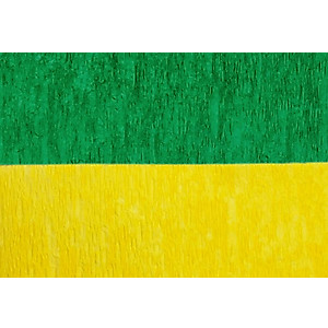 Green and Gold Yellow Crepe Paper Streamers (2 Rolls Each Color), 290 Feet Total, Made in USA