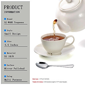 DJ-WARE Small Teaspoons Stainless Steel Tea Spoons Set of 12, 5.5 Inch