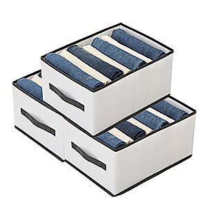 3 Packs Clothes Storage, Foldable Blanket Storage Bags,Storage Containers for Organizing, Clothing, Bedroom, Comforter, Closet, Sweater, Quilts, Organization and Storage with Reinforce Handle