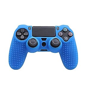 OSTENT 2 x Spot Pattern Silicone Skin Case Cover Pouch for Sony PS4/Slim/Pro Controller Color Blue