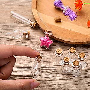 140 Pcs Small Mini Glass Bottles Jars with Cork Stoppers Wishing Bottle Potion Bottles Spell Jars Apothecary Bottles Glass Vials with Corks Decorative Bottles Drifting Bottle for Wedding DIY, Mixed