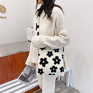 Aktudy Plush Shoulder Bag Crossbody Handbag Women Bag Messenger Bag