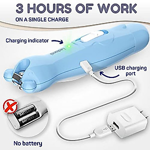 Baby Nail Trimmer Electric Rechargeable - Baby Nail Clippers Electric w/Led Light for Newborn, Infant, Toddler, Kids - Baby Manicure Fingernail Care Set - Baby Essentials Must Haves Grinder Cutter…
