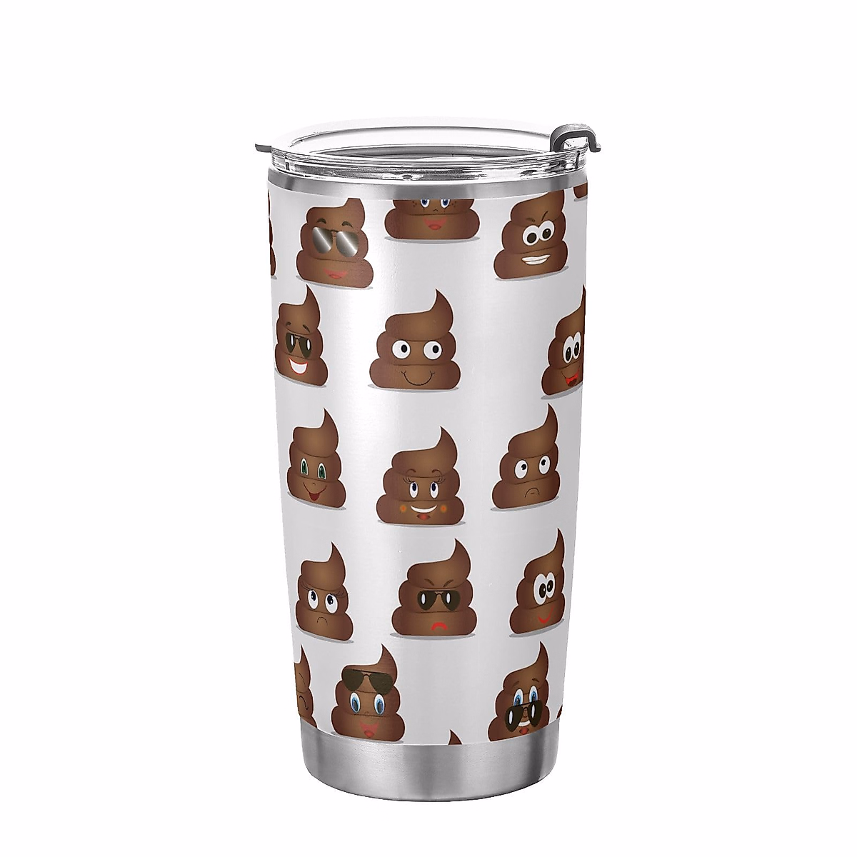 innewgogo Cute Poop 20 oz Stainless Steel Vacuum Insulated Tumbler for Women Men Reusable Water Bottle with Leak-proof Lid & Straw Reusable Cup for Home Office School Gym Water Iced Tea Coffee