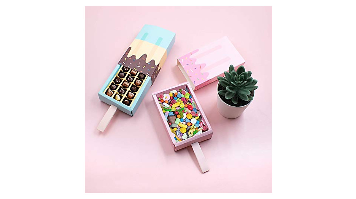 AUEAR Popsicle Shape Gift Boxes - 12 Pack for Parties