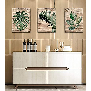 Banana Leaf Nature Wall Art Canvas Paintings kitchen Living room Painting For Wall Wall Art Green Tropical Leaf Art Small Wall Art FLower Canvas Wall Art Tropical Plant Wall Art Green Leaf Wall art