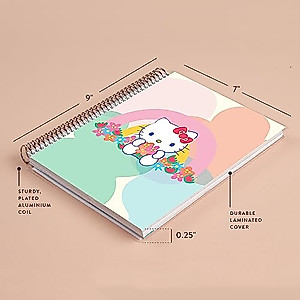 Erin Condren 7" X 9" Priorities And Notes Platinum Spiral Notebook - Rainbow Relaxation, 160 Lined Page Note Taking & Writing Notebook, 80 Lb, Thick Mohawk Paper, Stickers Included