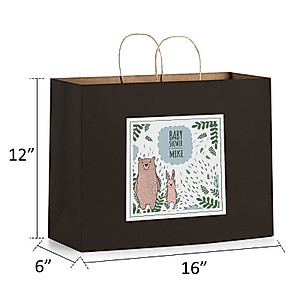 Eupako Kraft Paper Bags with Handles, 5.25x3.75x8 White Small Gift Bags, Kraft Shopping Bags, Party Favor Bags, Retail, Business, Merchandise for Valentine's Day, Mother's Day (Pack of 25)