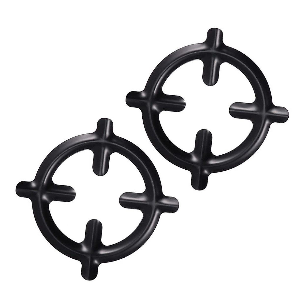 Kichvoe 6.2Inch Cast Iron Wok Support Ring 2Pcs Universal Non Slip Wok Rack Gas Ring Reducer Coffee Pot Holder Stove Trivet Electric Stove Burners - Please Tear Off The Protective Film