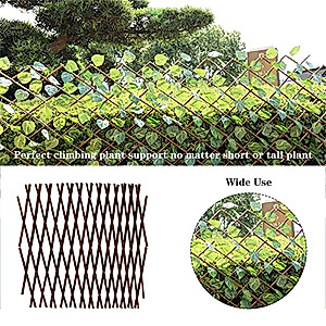 2PCS Natural Willow Trellis, Expandable Plant Support, Plant Climbing Lattice, Outdoor Decorative Wood Trellis Fence Wall Panel, Garden Trellis for Vine Ivy Rose Cucumbers Clematis