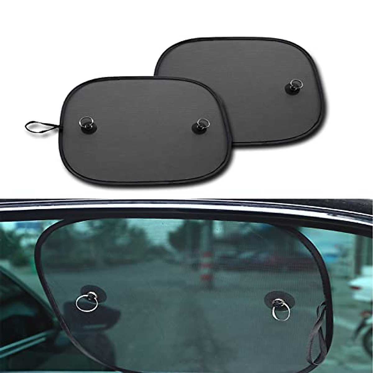 neynavy 2 PCS Car Window Shade for Baby, 19.6In x 11.8In Car Sun Shade Side Window Sunshade, Glare and UV Protection for Kids/Adults/Pets, Universal Fit for Most Cars (Suction Cup Style)