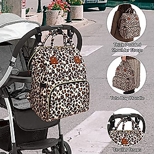 Diaper Bag Backpack Multifunction Maternity Diaper Bag for Baby Girls & Boys Large Capacity Travel Nappy Bags Leopard Print