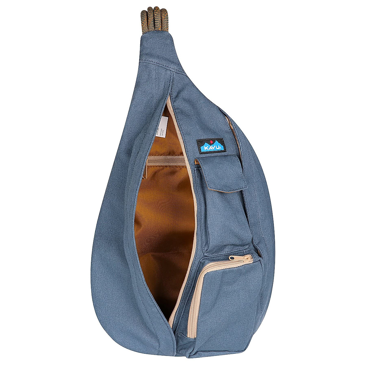 KAVU Original Rope Bag Sling Pack with Adjustable Rope Shoulder Strap - Ocean