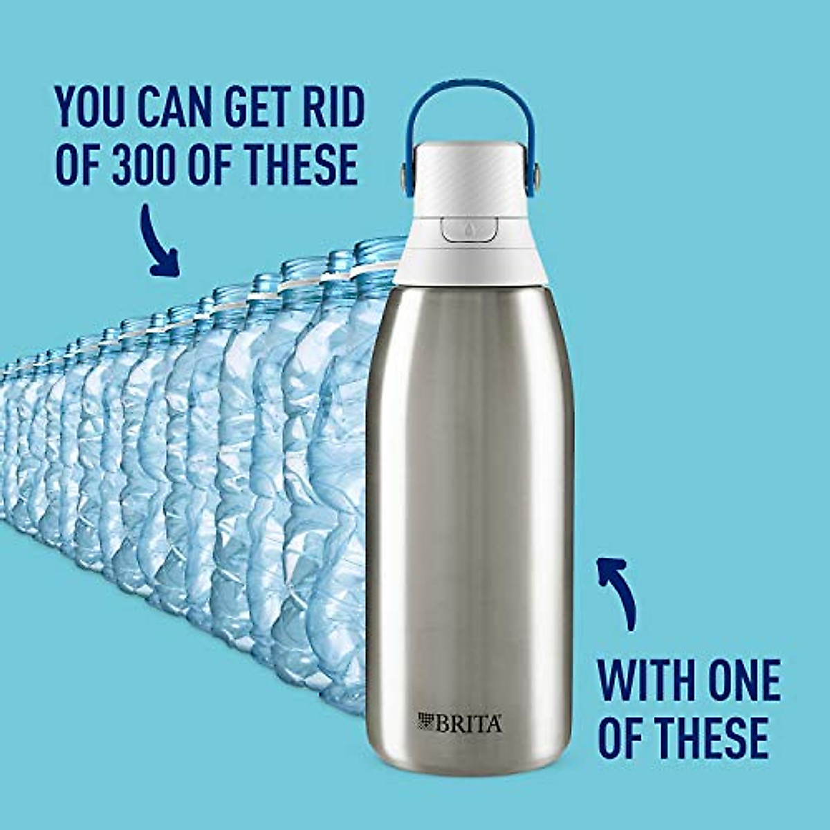 Brita Insulated Filtered Water Bottle with Straw Water Filter Replacements