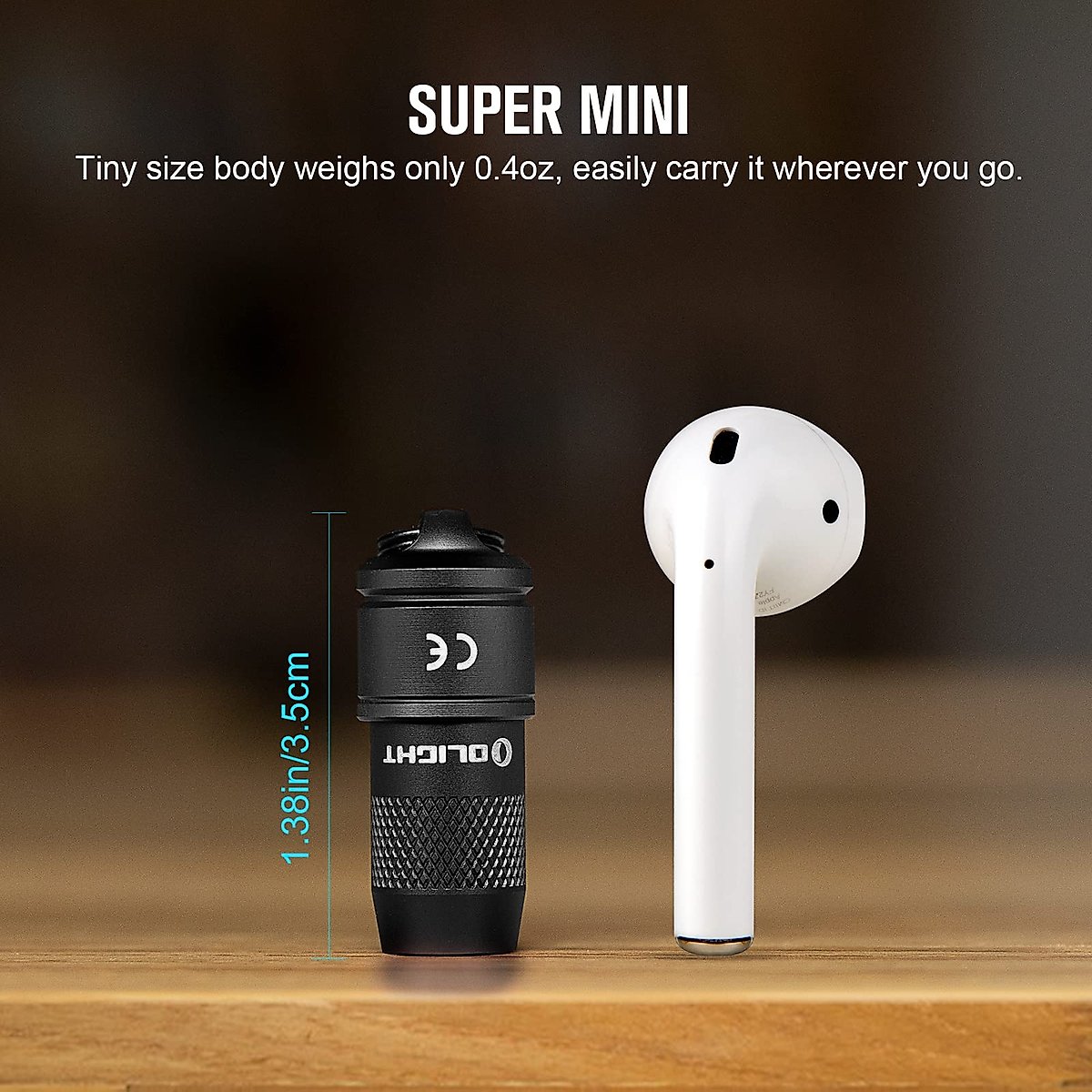 OLIGHT IMINI 10 Lumens Tiny Keychain Flashlight, Portable Quick-Release Small Flashlights with Magnetic Base, Powered by 3 LR41 Button Cells for EDC and Emergency (Black)