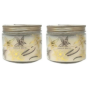 Vanilla Breve Luxury Candles - Luxurious Fragrances and a Long-Lasting Burn, Made with Natural Soy Wax and Essential Oils - Pack of 2