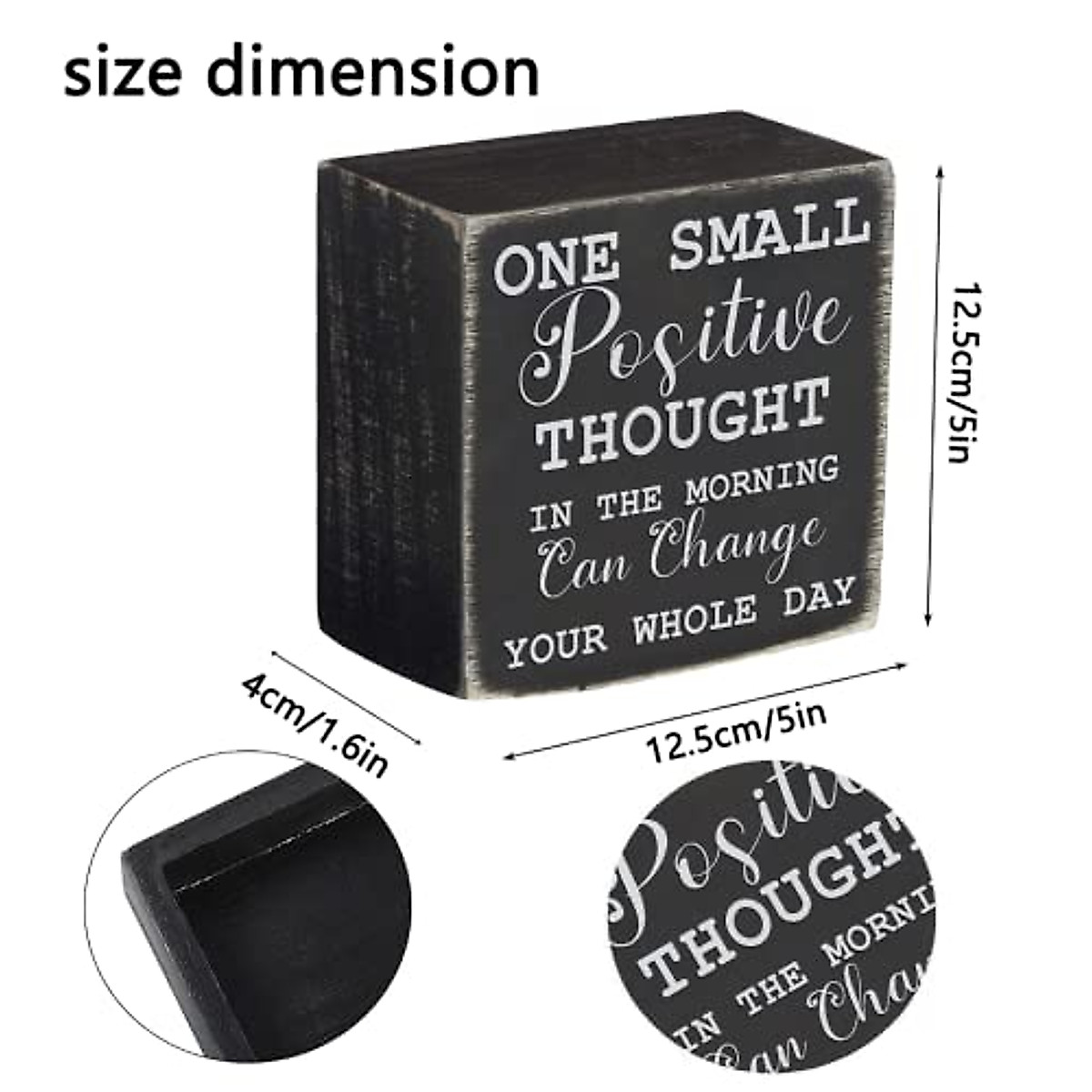 Wood Box Sign - First I Drink the Coffee, Then I Do the Things - Desktop Wood Box Signs Home Decor Best Gifts for Coffee Lover 5x5 inch