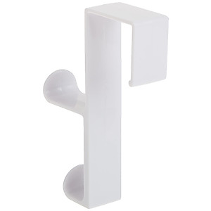 iDesign Over the Door, Organizer Hook for Coats, Hats, Robes, Towels - Double Hook, White