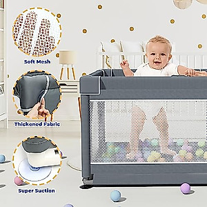 Small Baby Playpen 36" X 36", LUTIKIANG Play Pen for Babies and Toddlers with Gate, Safety Sturdy Baby Fence Play Area, Play Yards for Apartment, Portable Light Weight Play Pin with Anti-Slip Suckers