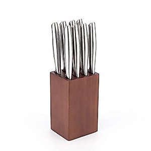 5.5“ Steak Knife Block Holder without Knives with 8 Slots - Eco-friendly Wooden Steak Knife Storage Block only - Space Saver-Compact Design Steak Knives Organizer -by KITCHENDAO
