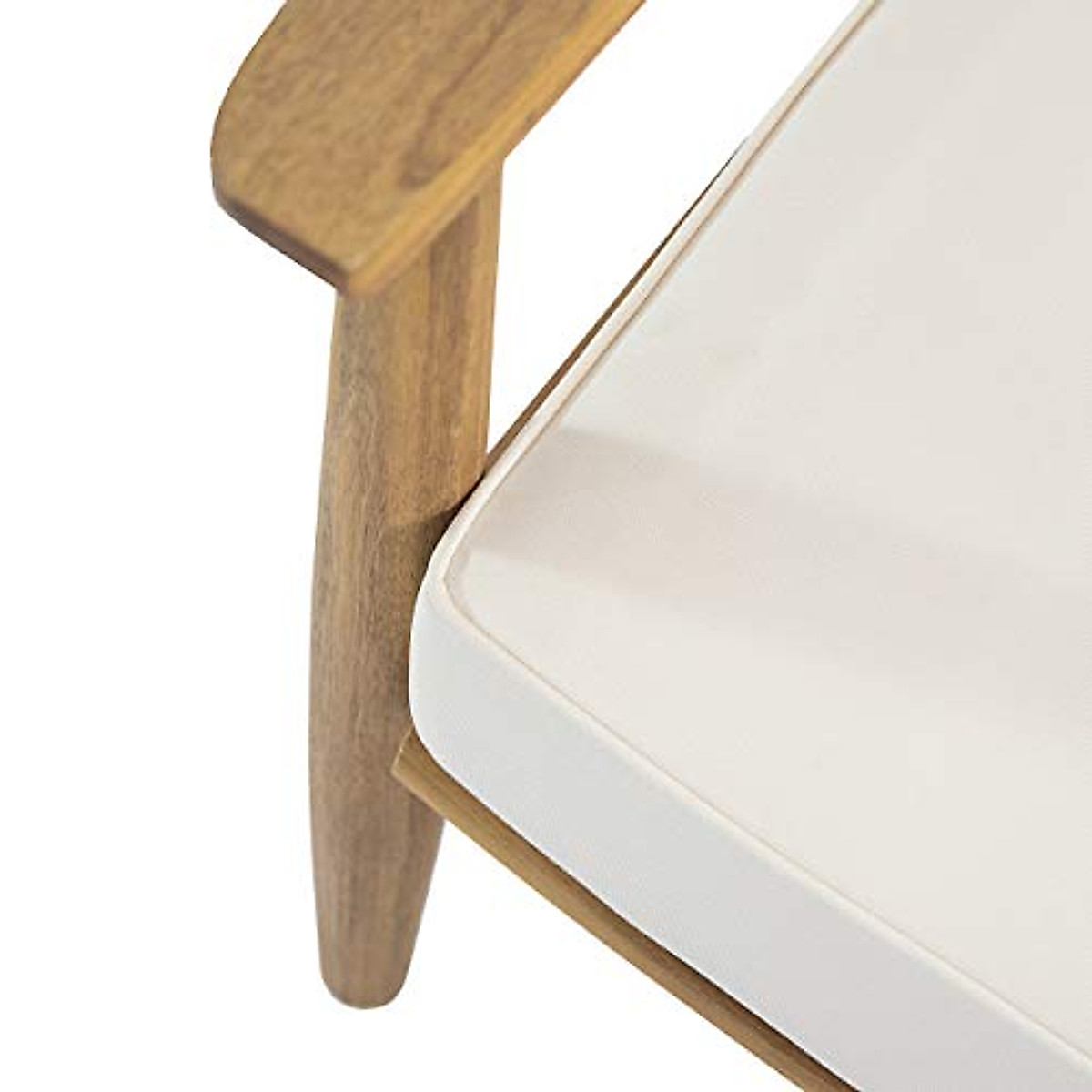 Christopher Knight Home Felix Outdoor Acacia Wood 4 Seater Chat Set with Coffee Table, Teak Finish, Beige