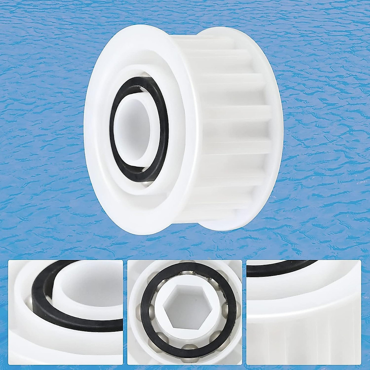 Axfvd 3884997-R6 Guide Wheels Pully Gears Replacement, with 4 Pack Guide Wheels and 2 Pully Gears for Maytronics Dolphin Nautilus CC Plus M200/M400/M500 and Dx3/Dx4/Dx6 Premier Pool Cleaner