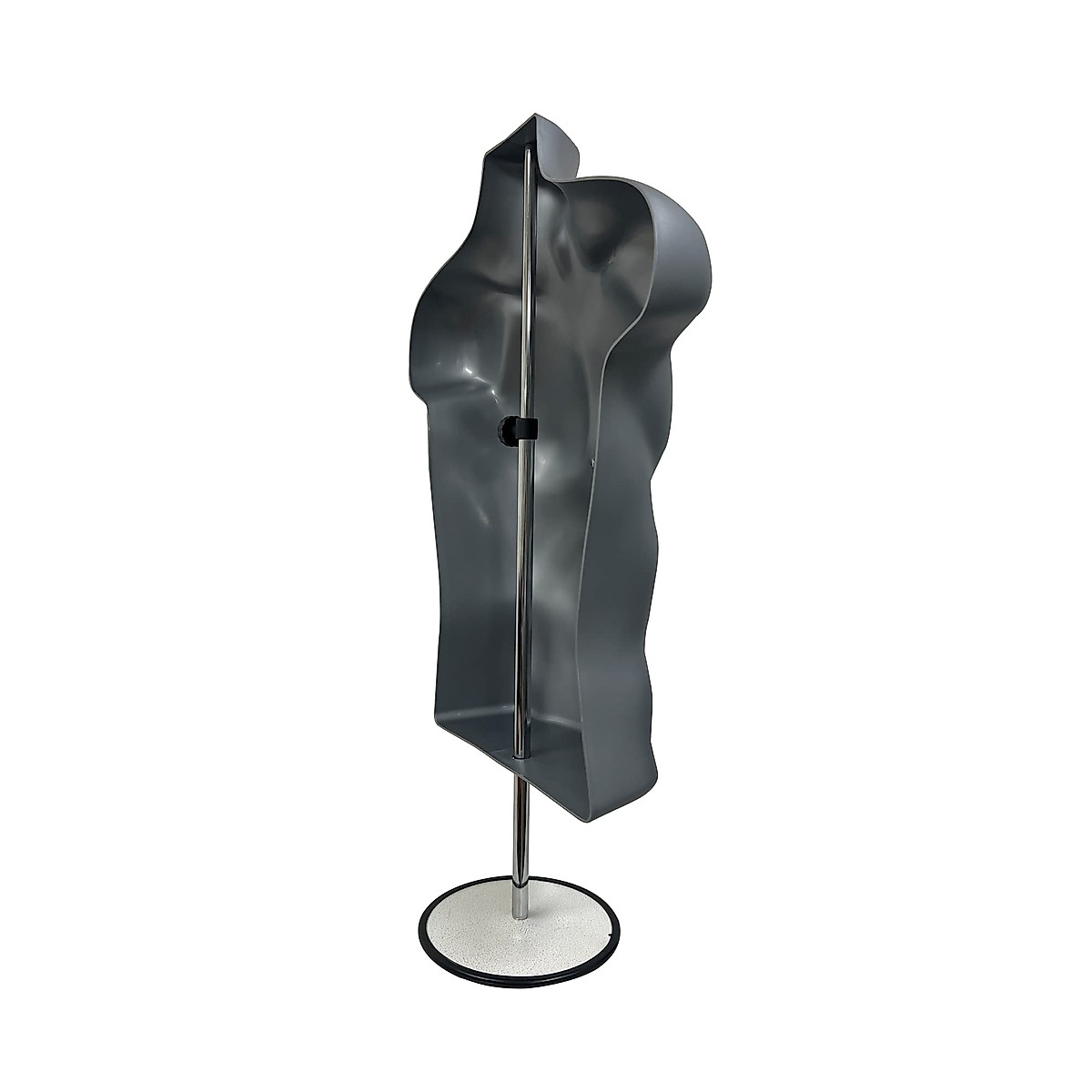 DisplayTown Gray Male and Female Mannequin Torso with Metal Stand Hollow Back Body Stackable Dress Form for Tshirt Display, Countertop, Craft Shows, Photos and Design, S-M Clothing Size