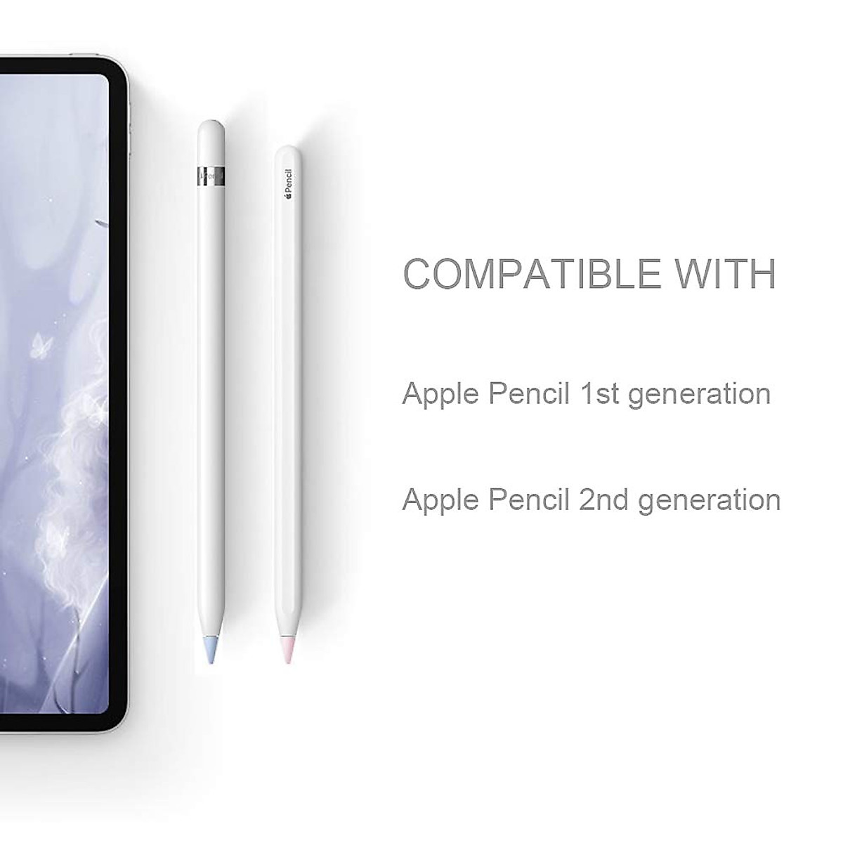 YINVA Cover for Apple Pencil Tips, Silicone Nib Mute Cap Accessories for Apple Pencil 1st/ 2nd Gen/USB-C Pen Tip(30 PCS,10 Colors)