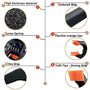 WAENLIR 6 Piece 6.5 inch Nylon Spring Clamp Set Plastics Clips for backdrop, Wood Working, Photography, Craft, Art DIY