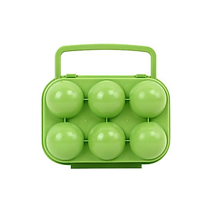 BESPORTBLE Egg Container for Refrigerator with Handle, Plastic Egg Holder Egg Dispenser Egg Storage Container for Outdoor Camping Refrigerator Organizers and Storage, Carry Up to 6 Eggs