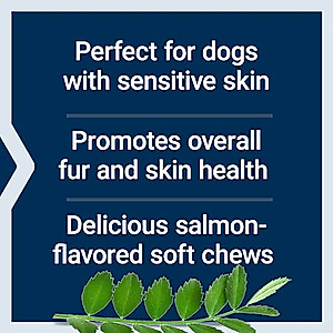 Life Extension Dog Skin & Coat - Dog Food Supplement for Healthy Skin and Coat – Omega-3 Fish Oil for Dogs, Salmon Flavor, No Artificial Colors or Flavors - 90 Soft Chews